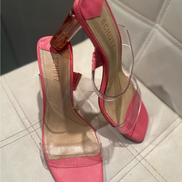 SCHUTZ | Shoes | Schutz Fuchsia And Clear Heels | Poshmark